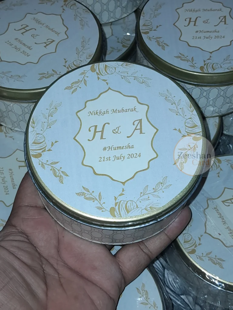 Round Golden Tin Box