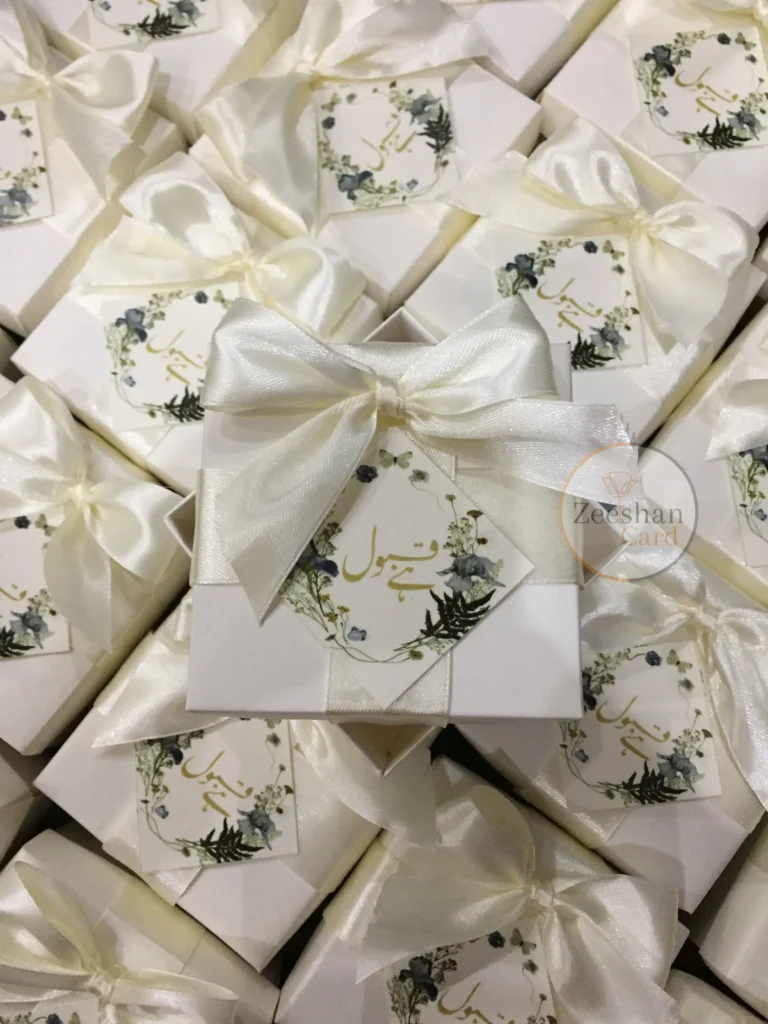 Off White Box With Bow And Tag